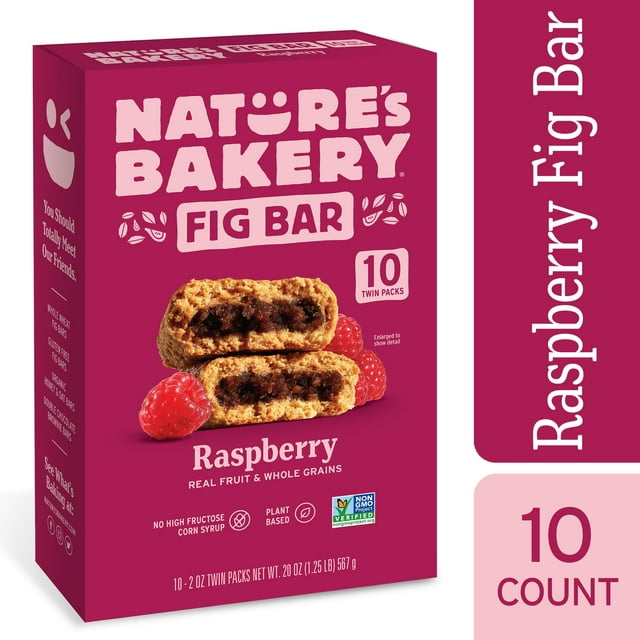 Nature's Bakery Chewy Baked Raspberry Fig Bars, 10 Twin Packs, 2 oz ...