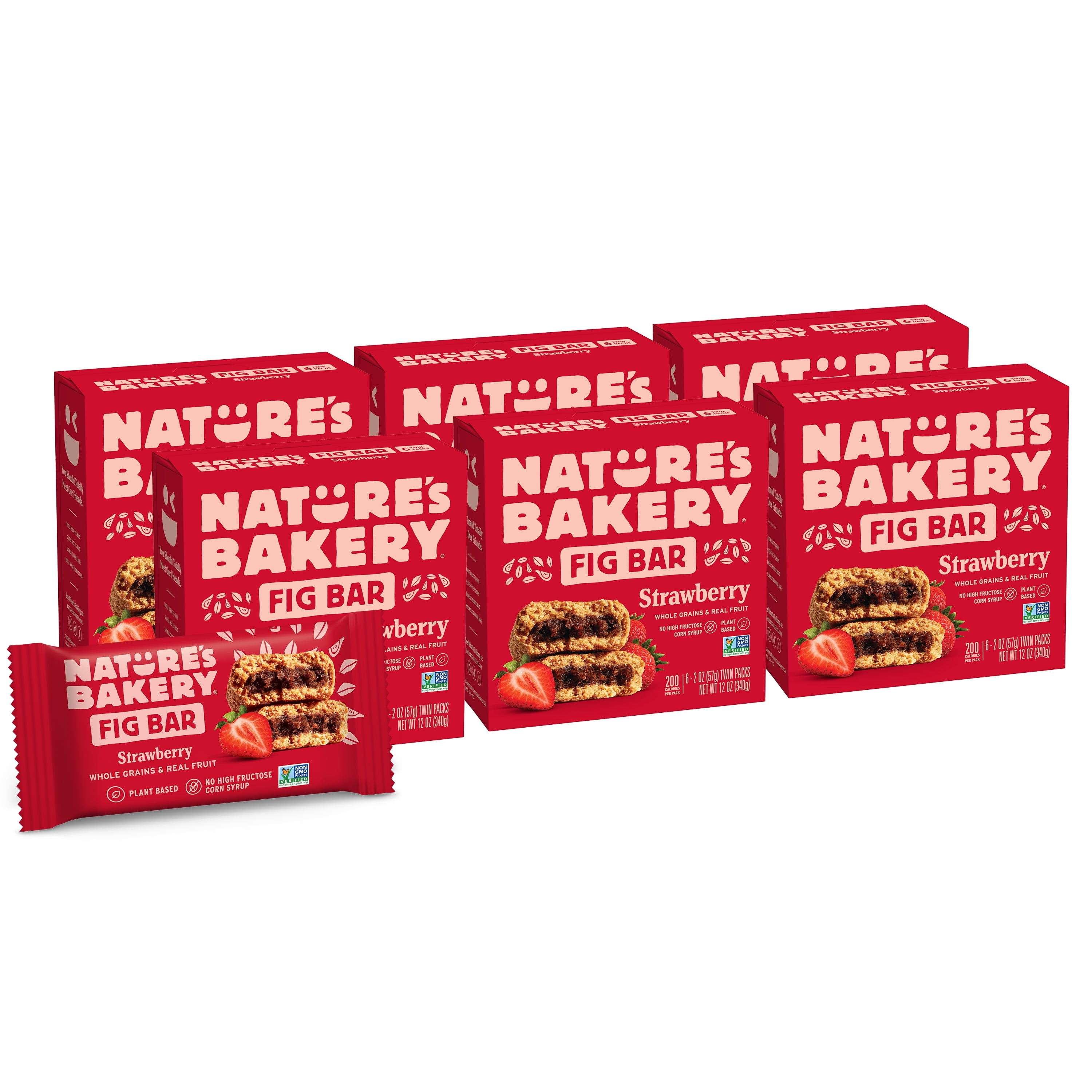 Nature's Bakery Strawberry Fig Bars, Soft-Baked, Dairy-Free, Vegan, Non ...