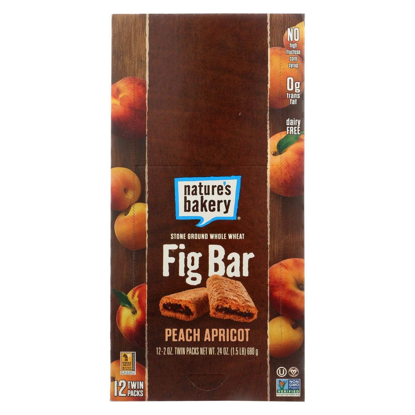 Nature's Bakery Whole Wheat IRF13 Fig Bar, Peach Apricot, 2 Ounce (Pack ...