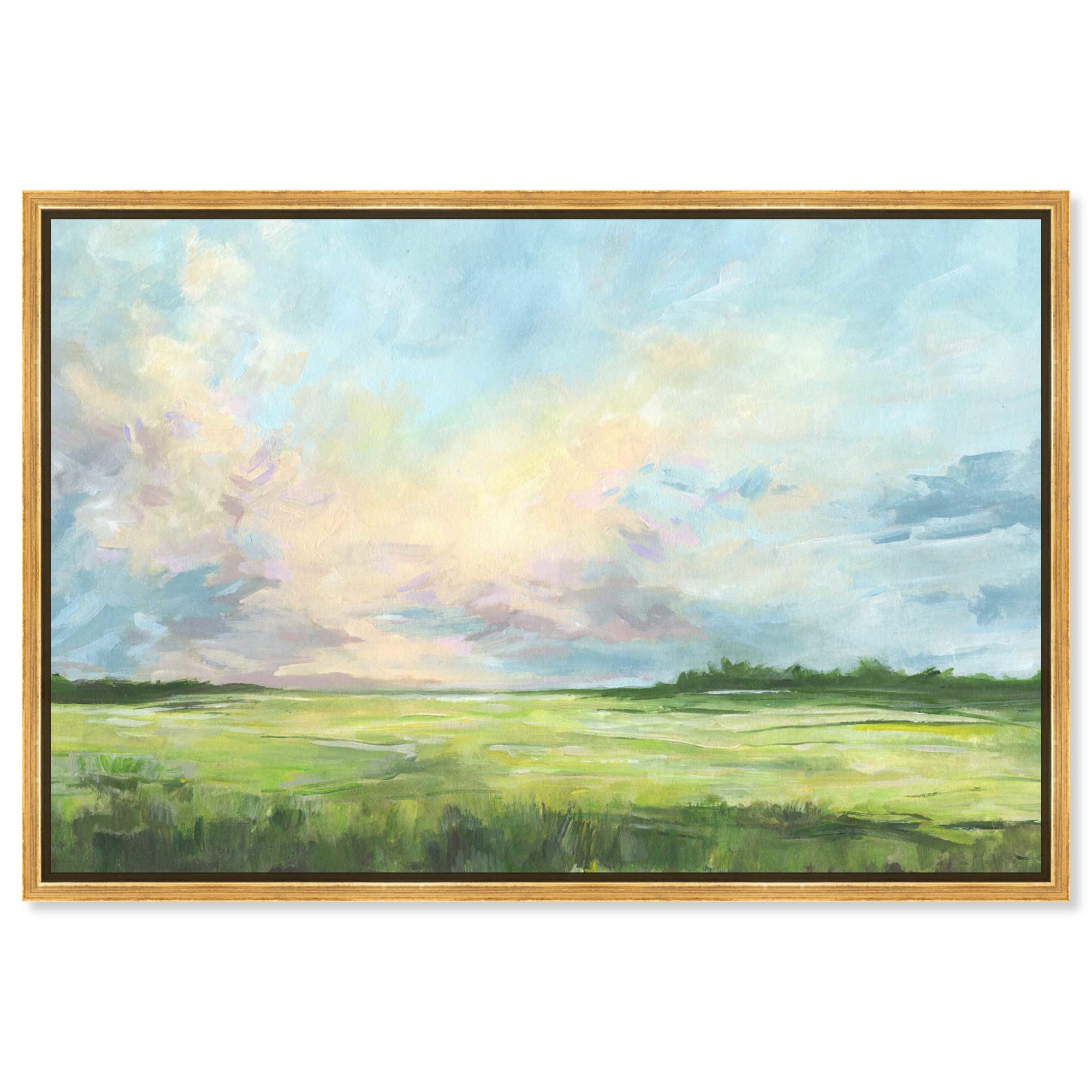 Nature's Beauty Canvas Abstract Landscape by Art Remedy, Gold Frame, 45 ...