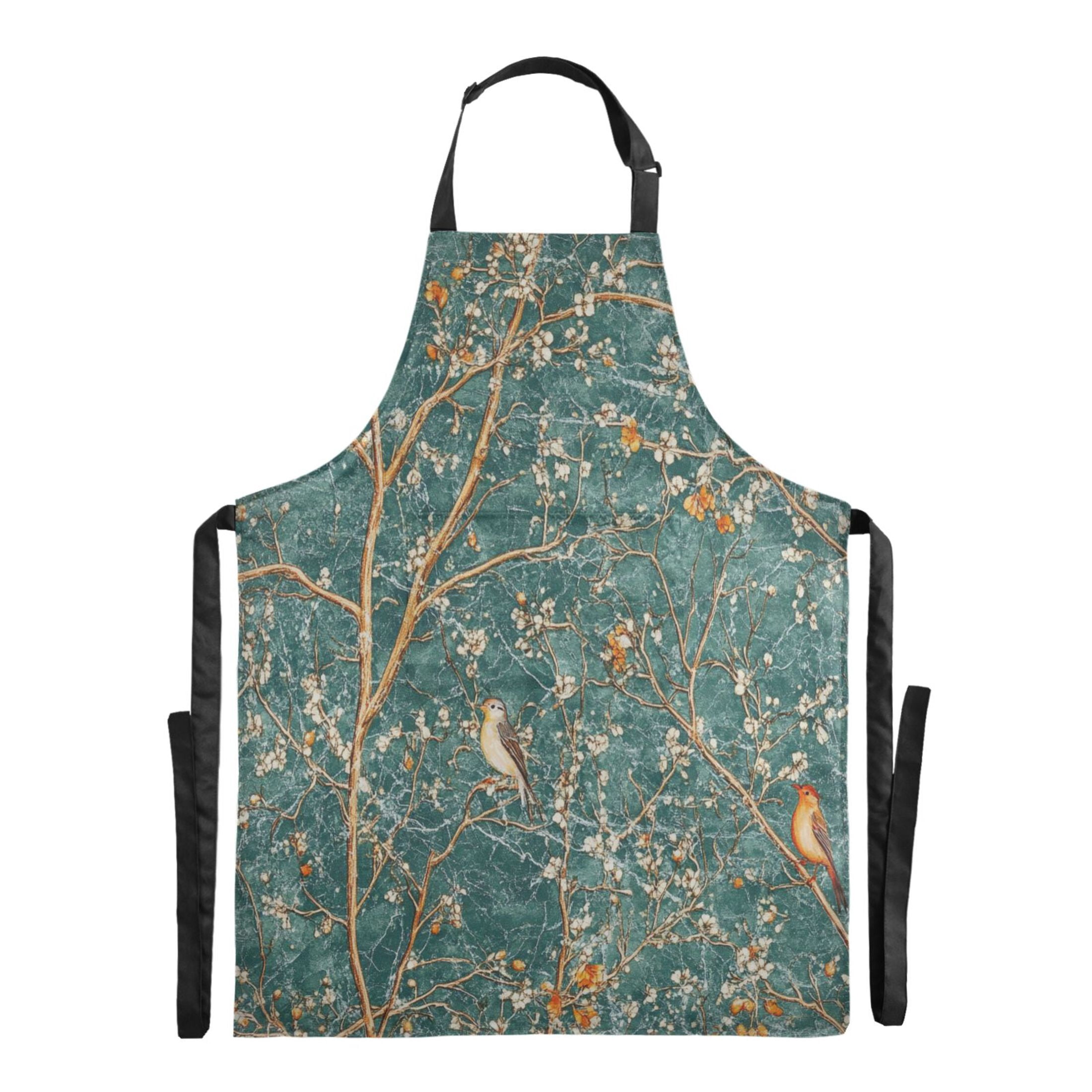 Nature's Birds in Bloom Long Apron for Cooking Water Resistant ...