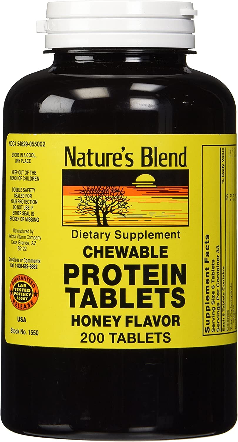Nature's Blend 1550 Protein Tablets Chewable Honey Flavor (Pack of 3 ...