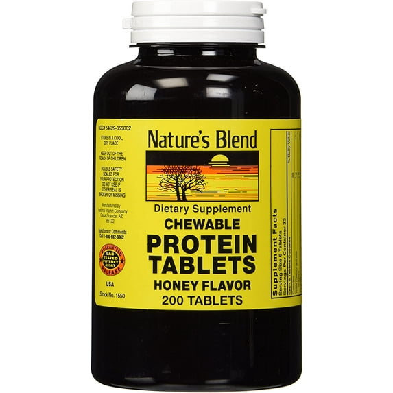 Nature's Blend 1550 Protein Tablets Chewable Honey Flavor (Pack of 3 ...