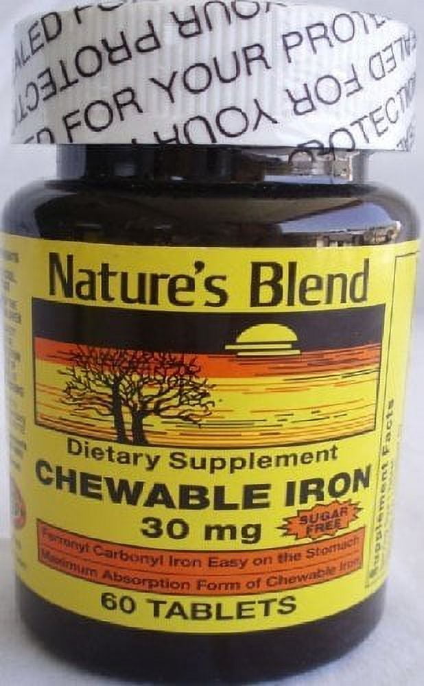 Nature's Blend 9041 Chewable Carbonyl Iron 30 mg Sugar Free Lemon-Lime Flavor - Walmart.com