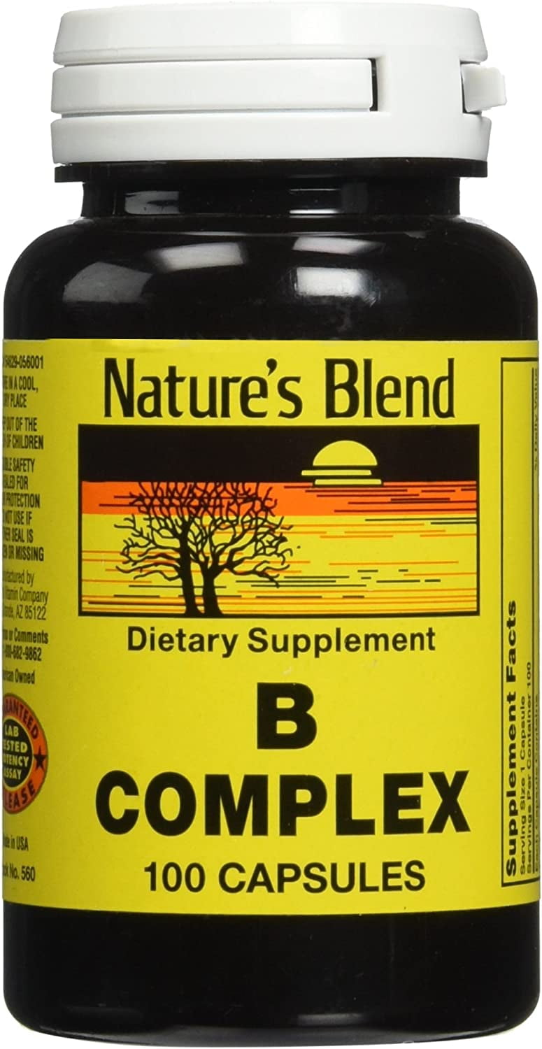 Nature's Blend B Complex Capsules 100 Ct | Energy & Mood Supplement ...