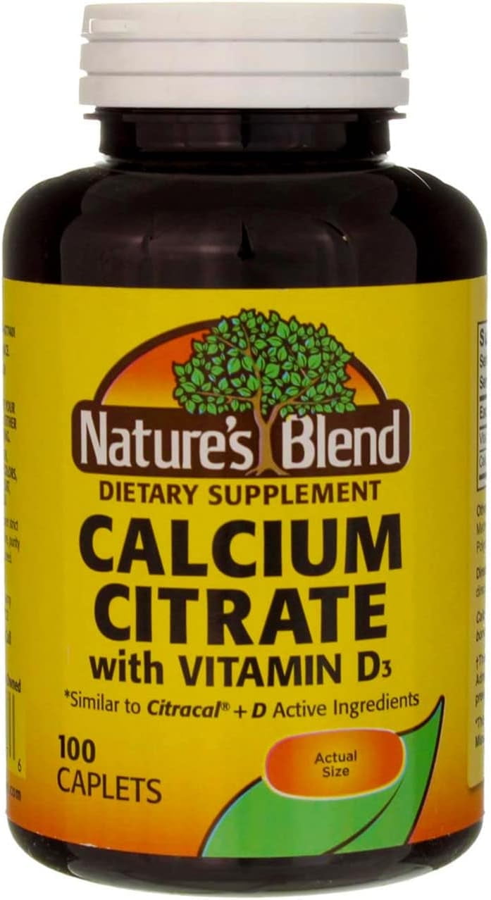 Nature's Blend Calcium Citrate with Vitamin D3 Supplement - Support ...