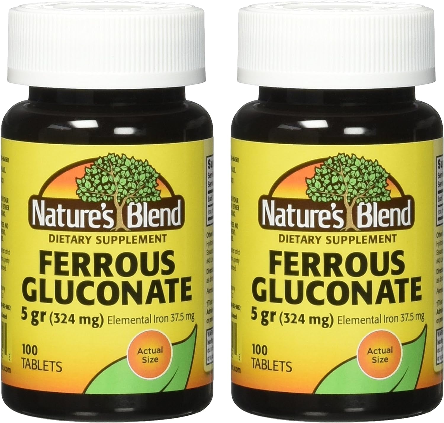 Nature's Blend Ferrous Gluconate Tablets 324mg Iron, 200 Count ...