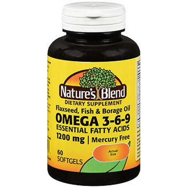 Nature's Blend Flaxseed, Fish & Borage Oils 1200 mg - 60 Softgels ...