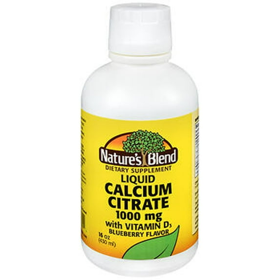 Nature's Blend Liquid Calcium Citrate with D3 Supplement - Blueberry ...