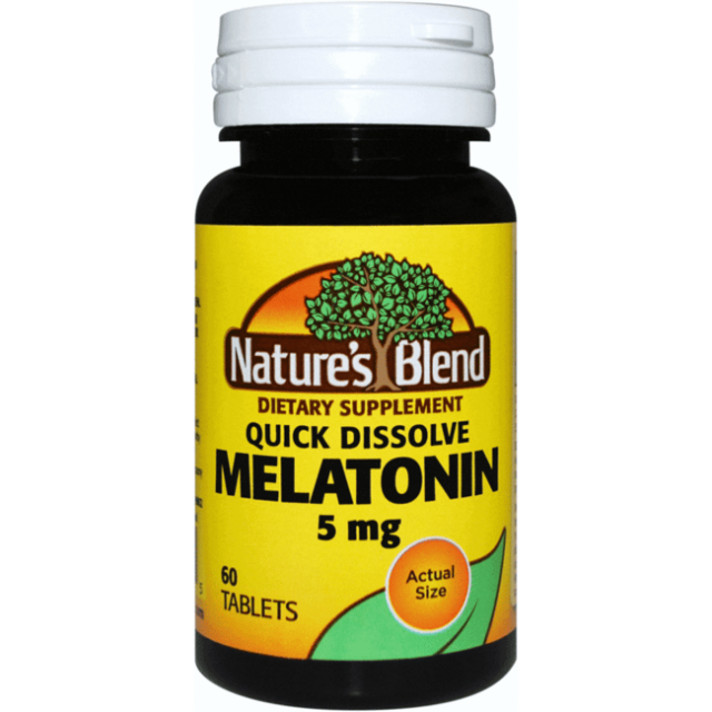 Nature's Blend Melatonin Tablets, 5 mg, 60 Count - Walmart.com