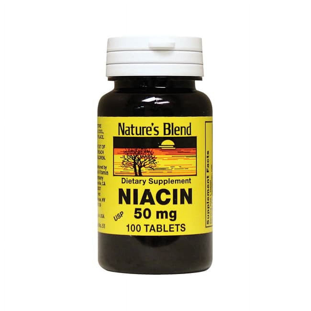 Nature's Blend Niacin 50 mg Tablets, Cardiovascular Health Supplement ...