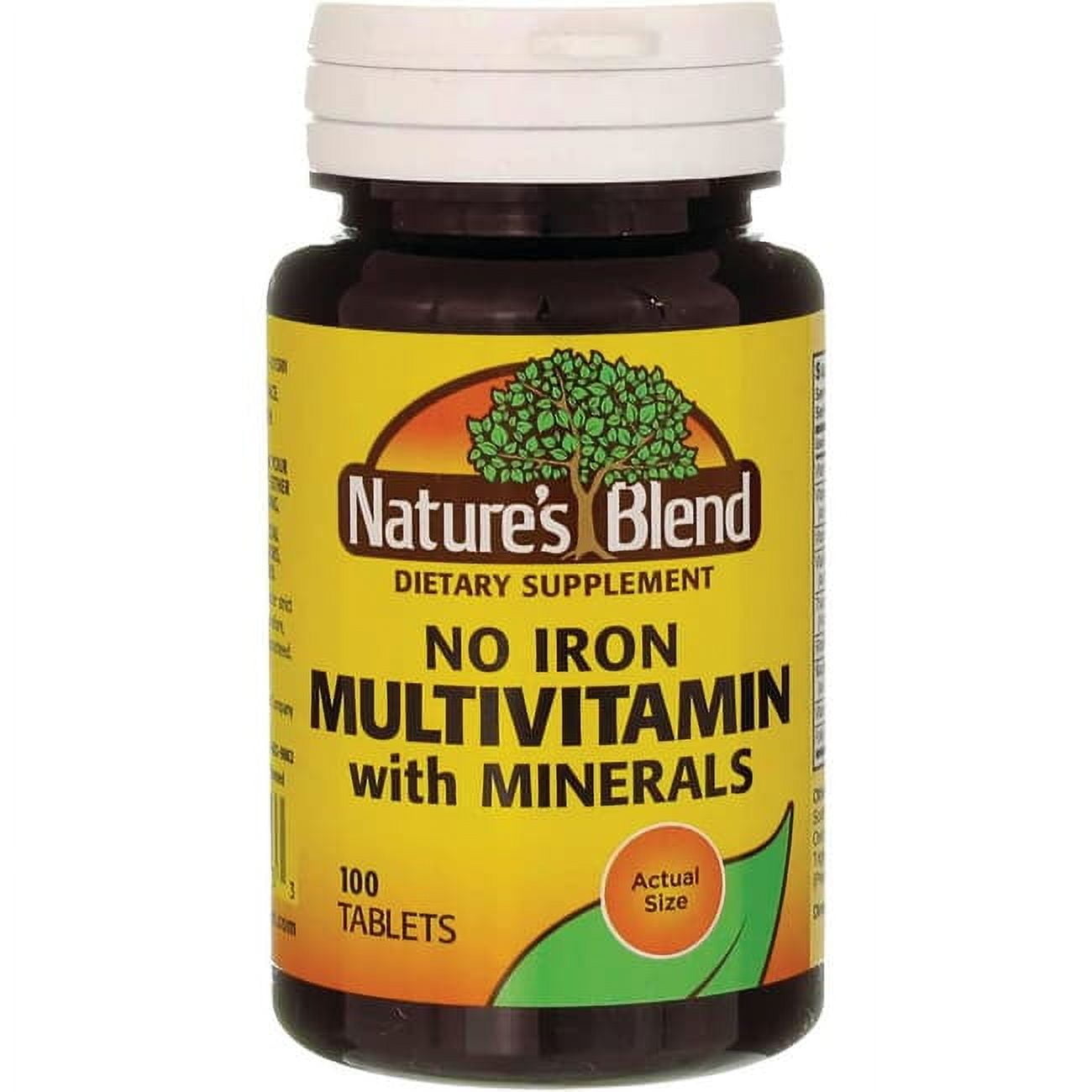 Nature's Blend Daily Complete Multivitamin Free Supplements, No Iron ...