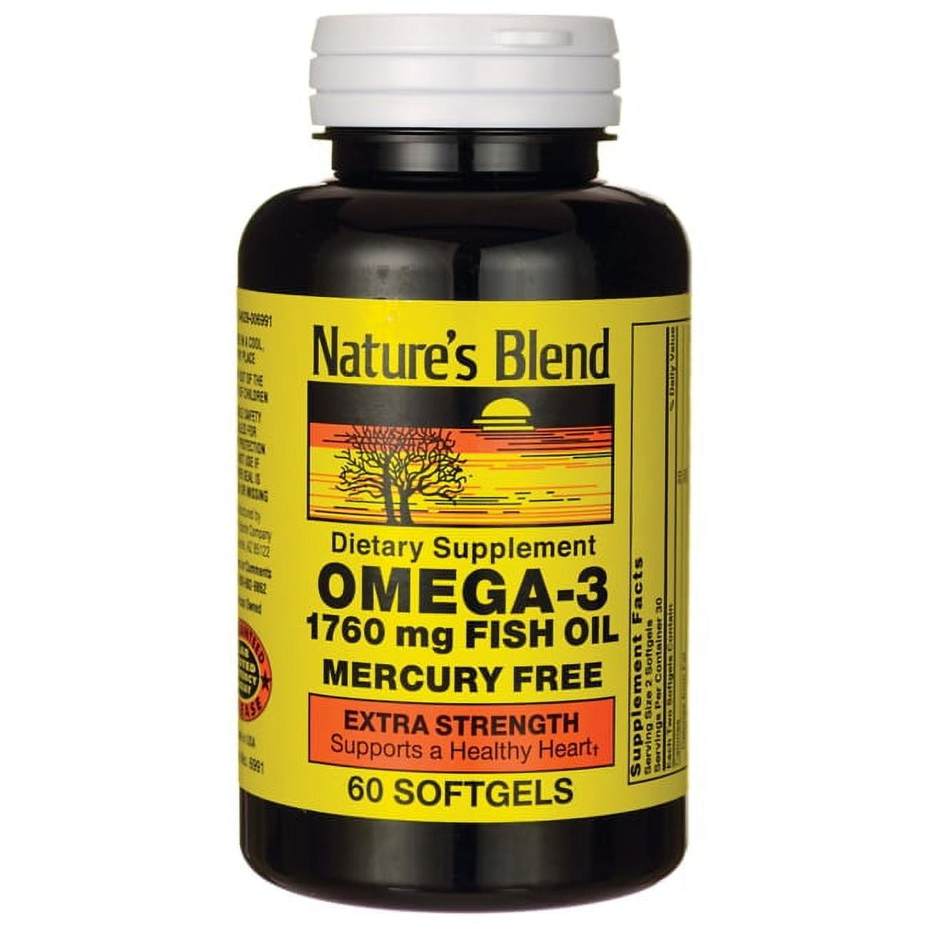 Nature's Blend Omega-3 Fish Oil Extra Strength 1,760 mg 60 Sgels ...