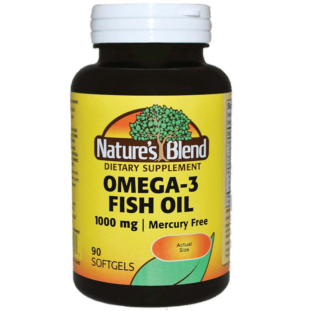 Nature's Blend Omega-3 Fish Oil Softgels, 1000 mg, 90 Count - Walmart.com