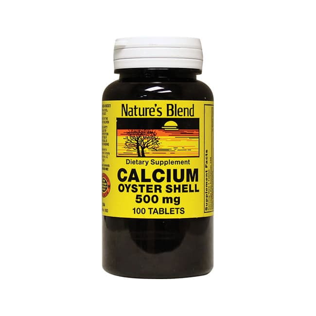 Nature's Blend Oyster Shell Calcium Tablets, 500 mg, 100 Count ...