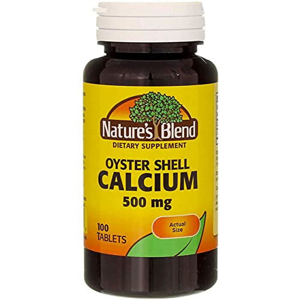 Nature's Blend Oyster Shell Calcium Supplement, Bone Pills, 1683 mg ...