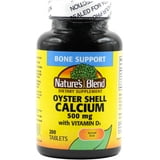 Nature's Blend Oyster Shell Calcium 500 mg, Vitamin D3 400 IU, 200 Tabs ...