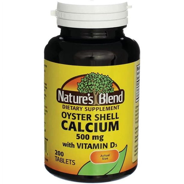 Nature's Blend Oyster Shell Calcium with Vitamin D3 200 Tabs - Walmart ...