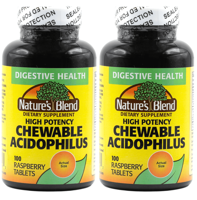 Nature's Blend Raspberry Chewable Probiotic Supplement, 100 Tablets, 2 ...