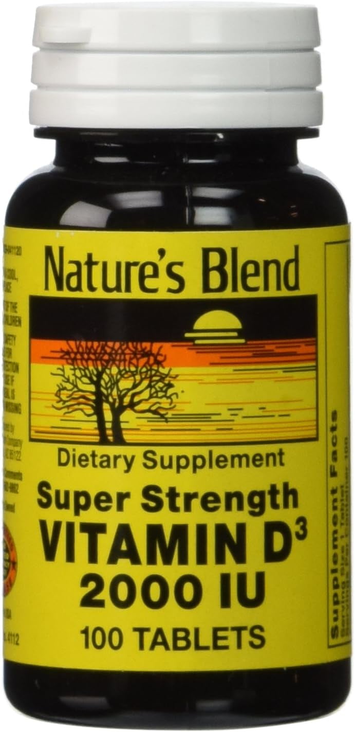 Nature's Blend Super Strength Vitamin D3 (2000 IU) Supplement - For ...