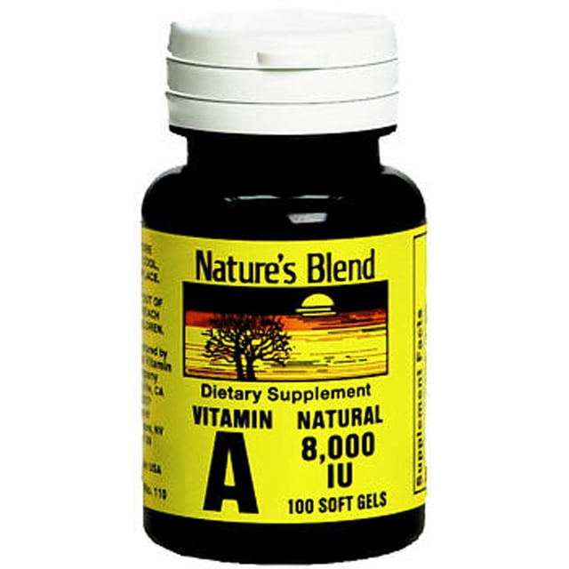 Nature's Blend Vitamin A Softgels, 8000 IU, 100 Count - Walmart.com