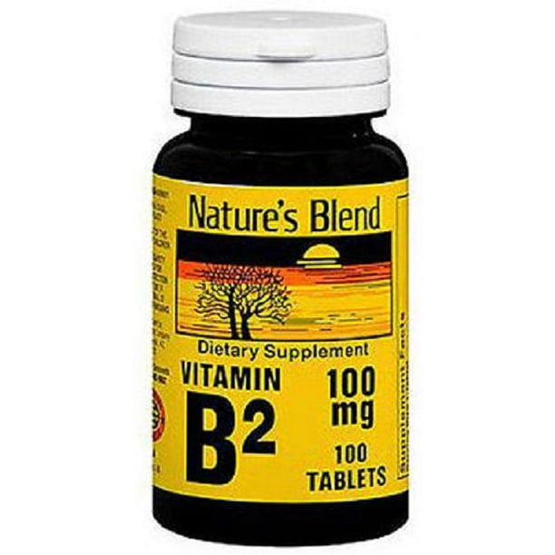 Nature's Blend Vitamin B-2 Tablets, 100 mg, 100 Count - Walmart ...