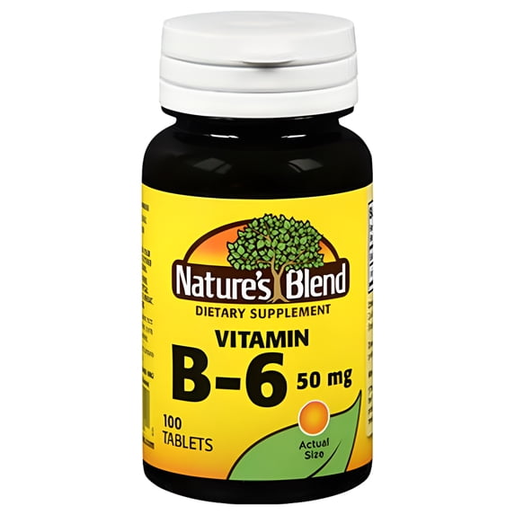 Nature's Blend, Vitamin B-6 Tablets, 50 mg, 100 Count - Walmart.com