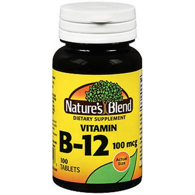 Nature's Blend Vitamin B12 100 mcg Tablets - 100 ct, Gluten-Free, No ...