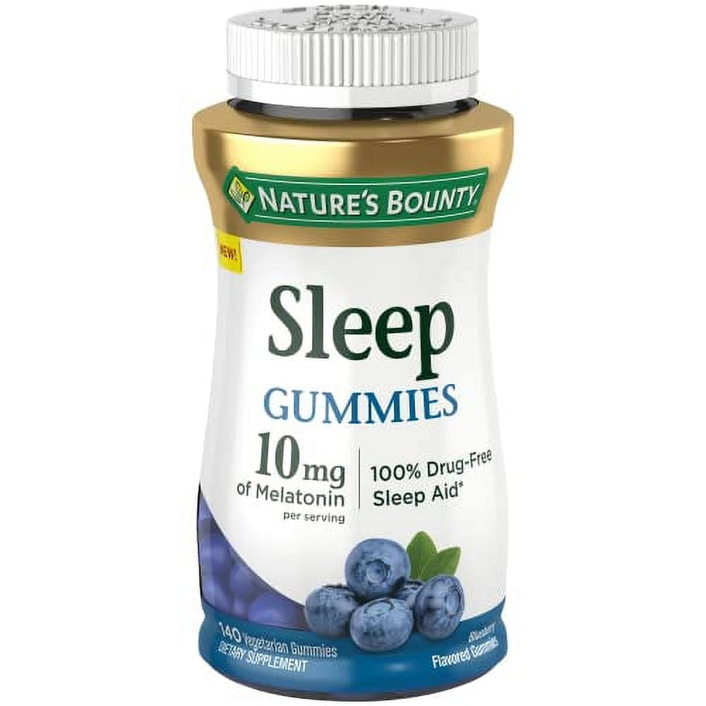 Nature's Bounty 10 mg Melatonin Gummy, 100% Drug Free Sleep Supplement ...