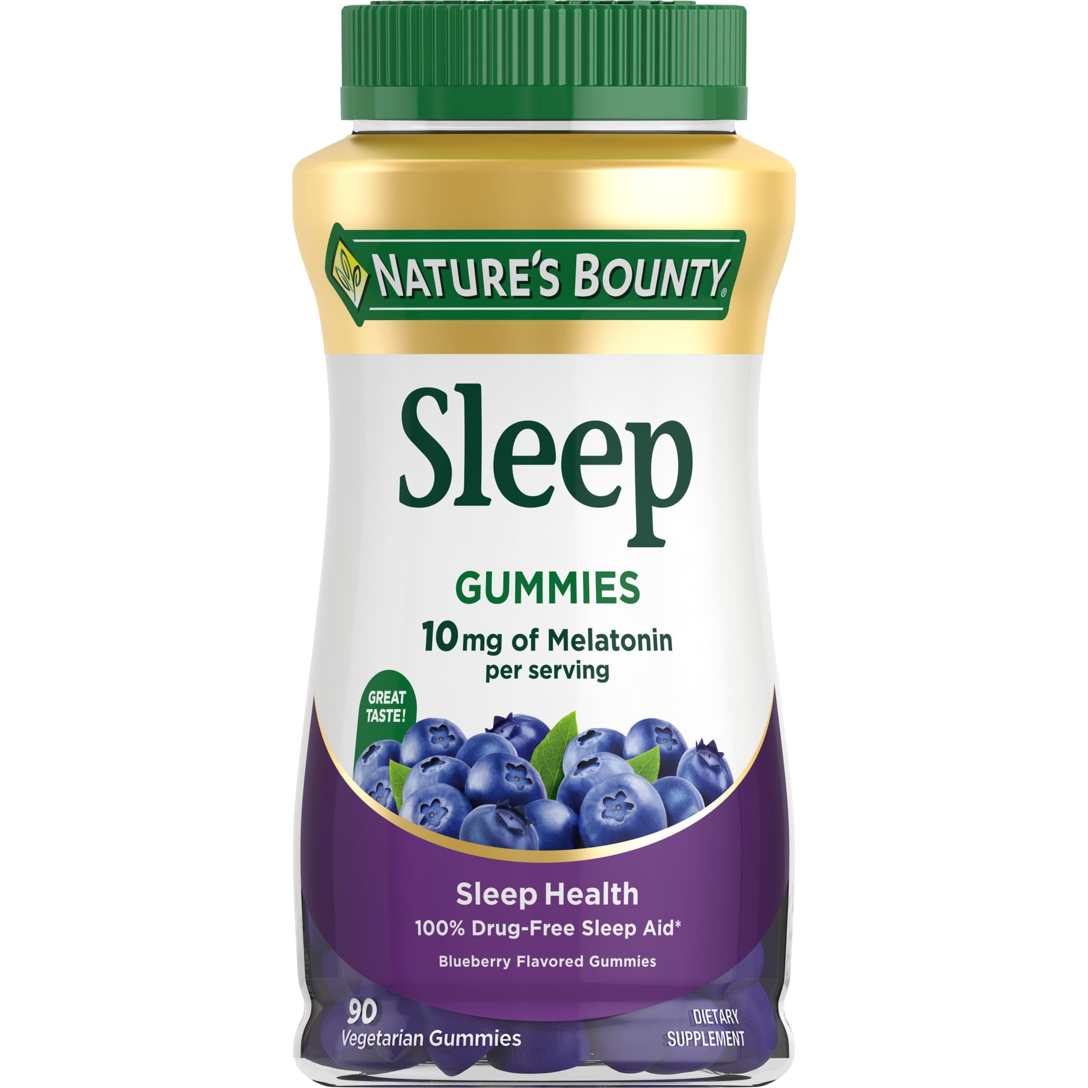 Nature’s Bounty 10 mg Melatonin Gummy Vitamin, 100% Drug Free Sleep ...