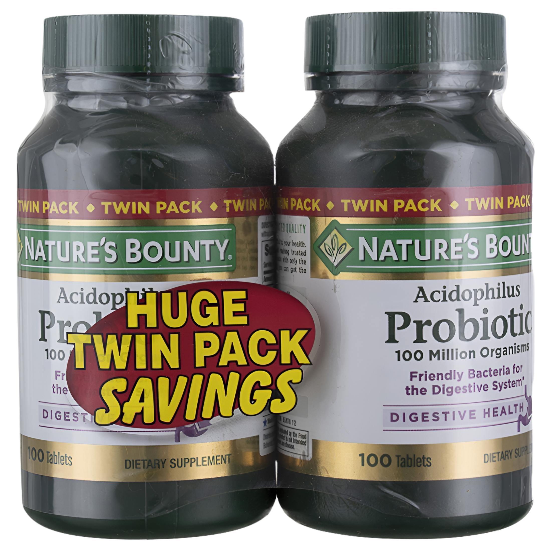 Nature's Bounty Acidophilus Probiotic Tablets, Lactobacillus Digestive ...