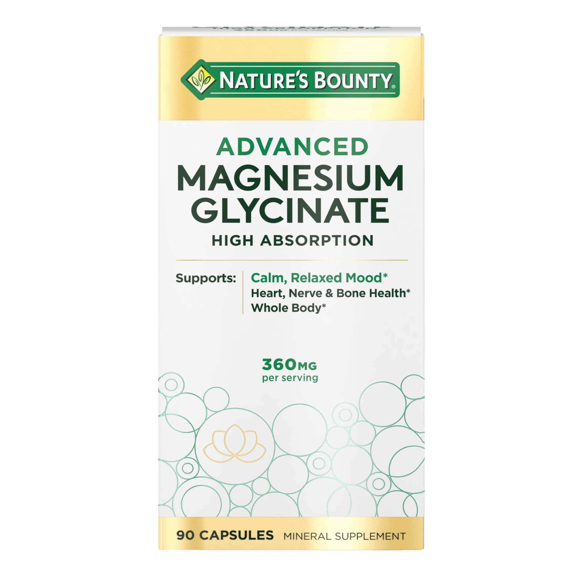 Nature’s Bounty Advanced Magnesium Glycinate Supplement for Heart ...