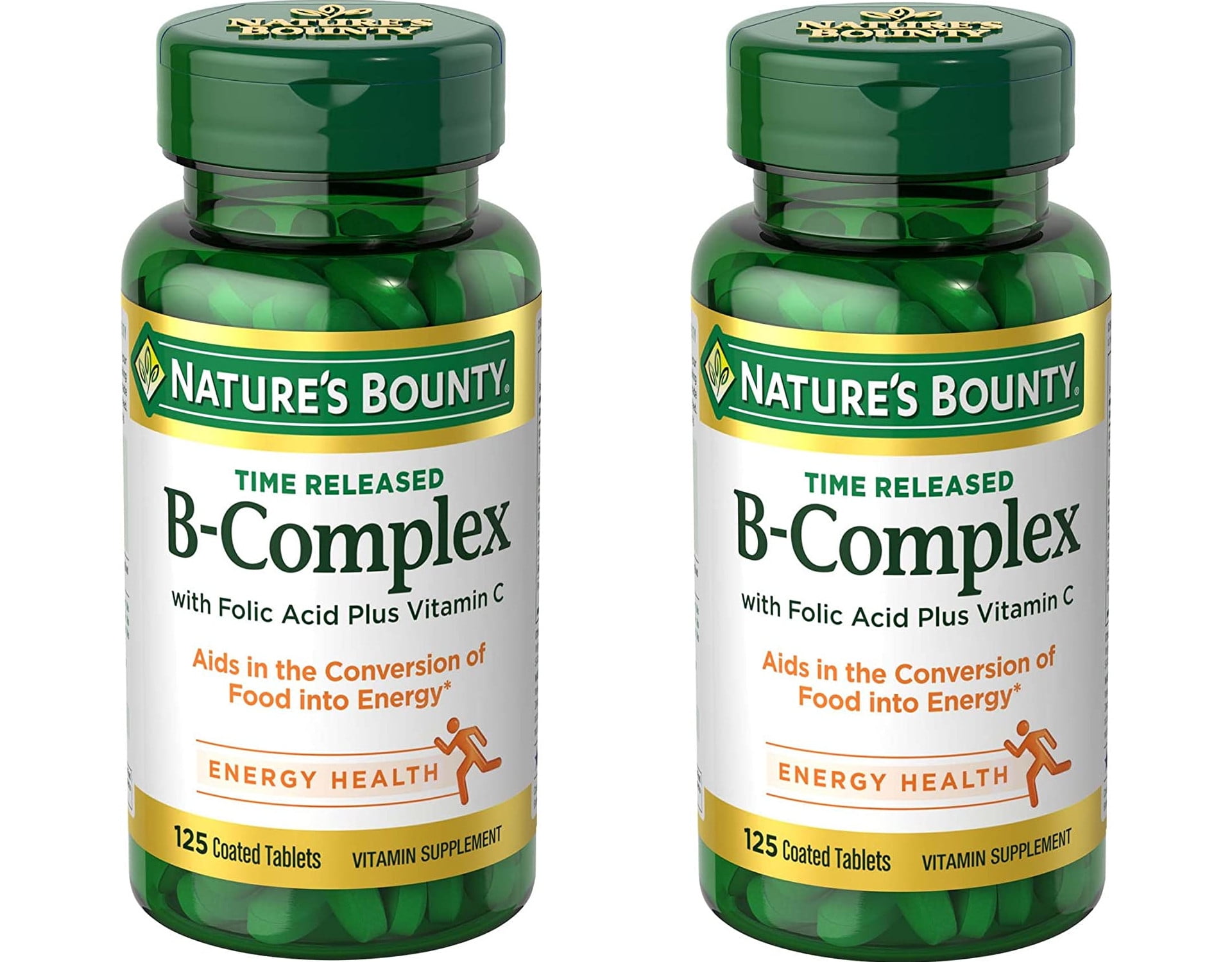 Nature's Bounty B-Complex With Folic Acid Plus Vitamin C Tablets 125 ea ...