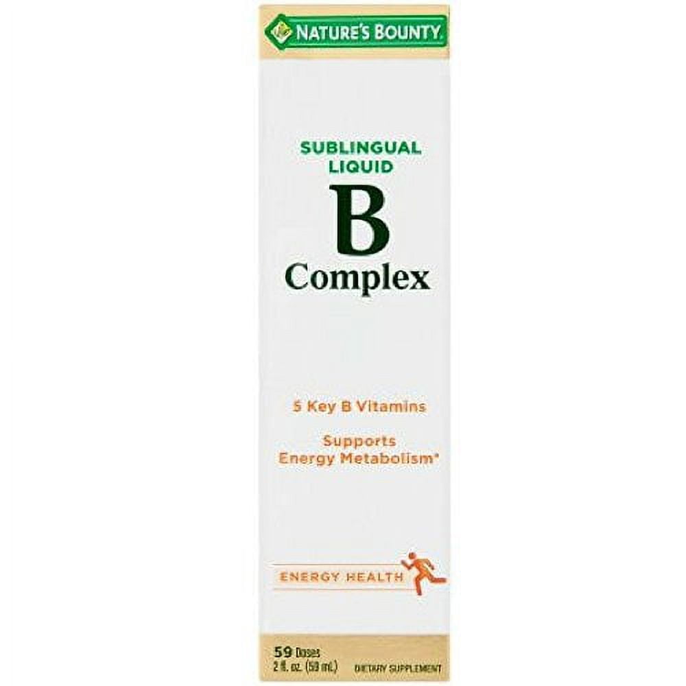 Nature's Bounty B Complex with B12 Sublingual Liquid Fast Acting ...
