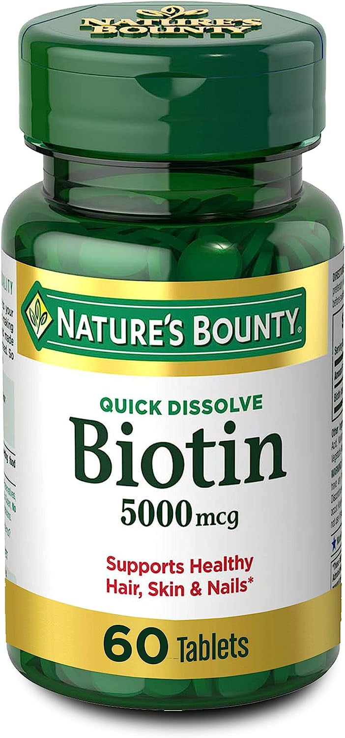 Nature's Bounty Biotin 5000 mcg, Supports Metabolism for Cellular ...
