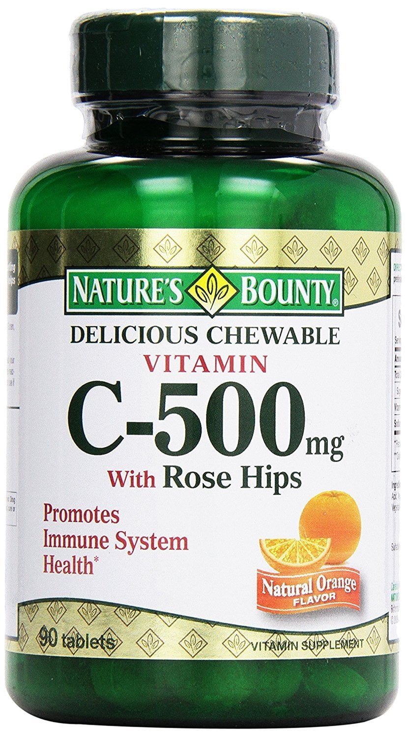 Nature's Bounty, C-500 mg Delicious Chewable w/ Rose Hips Tablets, 90 ...