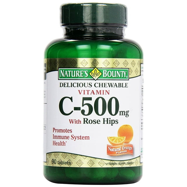 Nature's Bounty, C-500 mg Delicious Chewable w/ Rose Hips Tablets, 90 ...