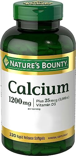 Nature's Bounty Calcium 1200 mg With Vitamin D3, Bone Health & Immune ...