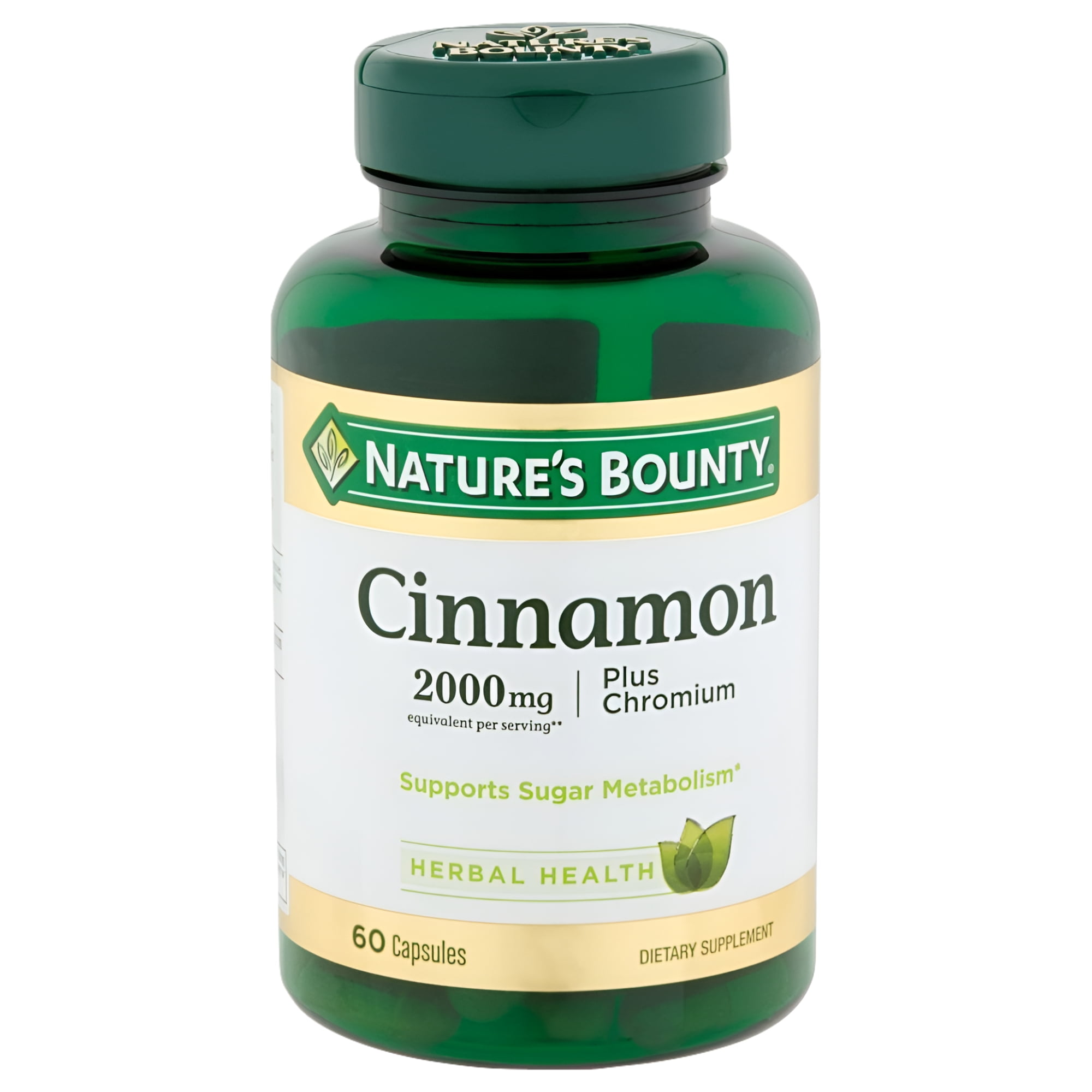 Nature's Bounty Cinnamon 2000mg Plus Chromium, Dietary Supplement ...
