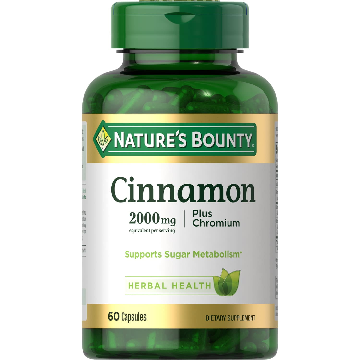 Nature’s Bounty Cinnamon Supplement + Chromium , 2000mg, 60 Capsules ... Nature’s Bounty Cinnamon Supplement + Chromium , 2000mg, 60 Capsules ...