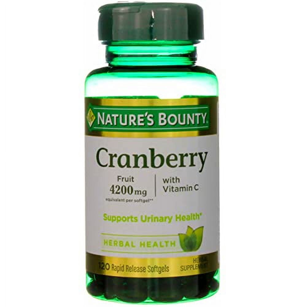 Nature's Bounty Cranberry Fruit 4200 mg, Plus Vitamin C, 120 Softgels - Walmart.com
