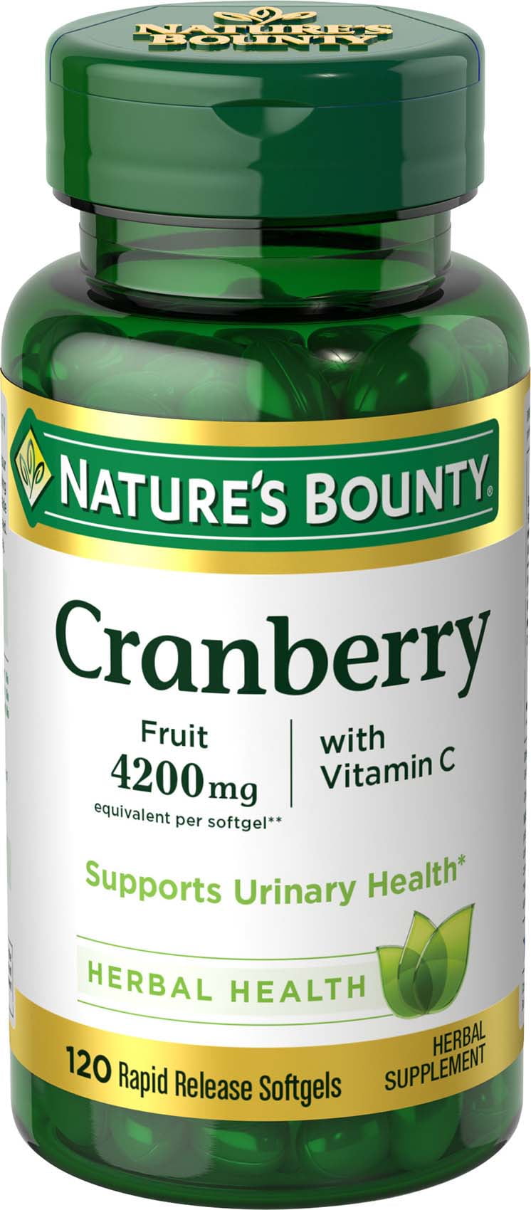 Nature's Bounty Cranberry Pills, Softgels, 4200 Mg, 120 Ct - Walmart.com