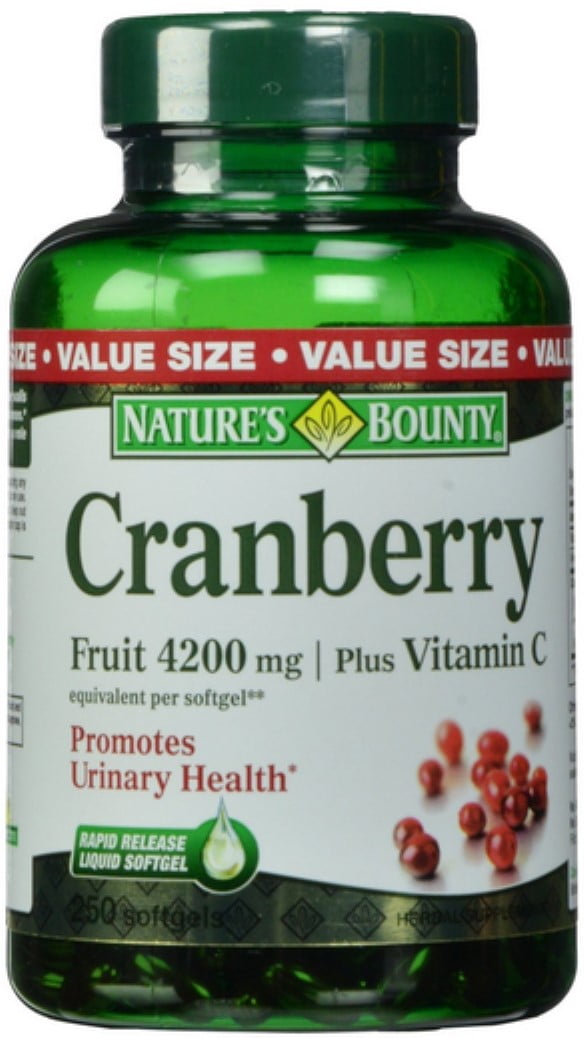 Nature's Bounty Cranberry Plus Vitamin C, 4200 mg, Softgels 250 ea ...