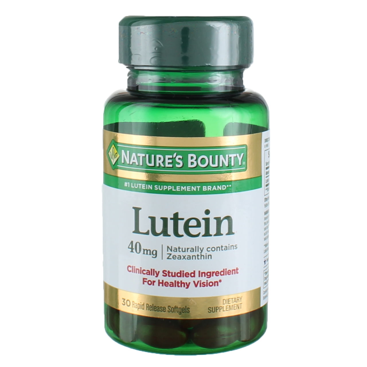 Nature's Bounty Lutein 40mg Dietary Supplement Softgels with Zeaxanthin ...