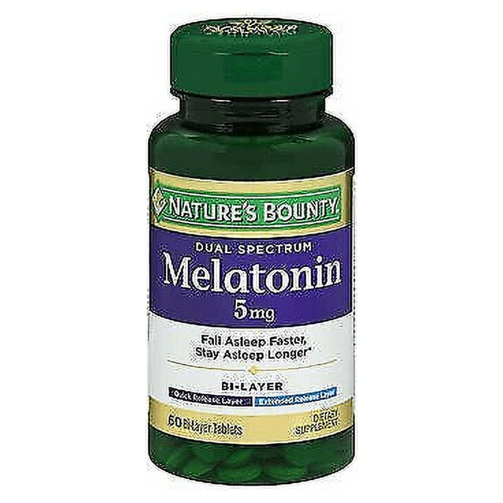 Nature's Bounty Dual Spectrum Melatonin Sleep Faster & Longer 60 ct, 2 ...
