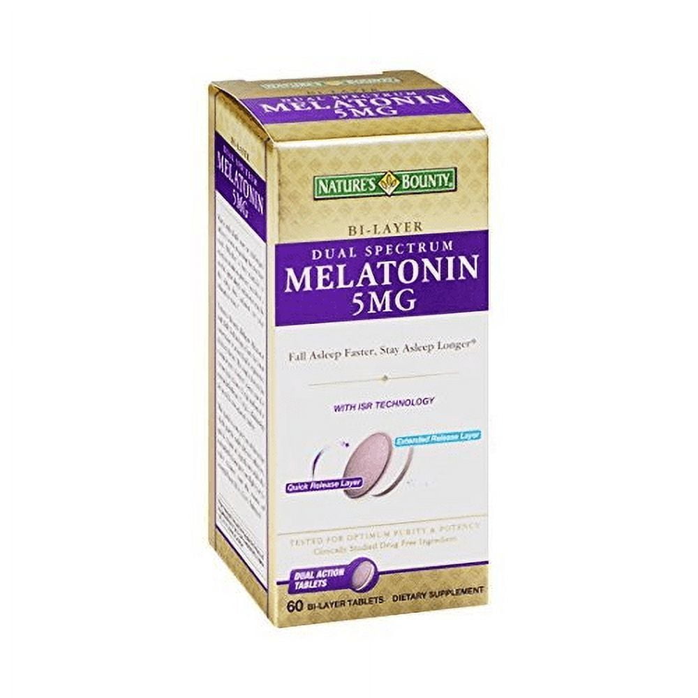 Nature's Bounty Dual Spectrum Melatonin, Sleep Faster and Longer, 60 ct ...