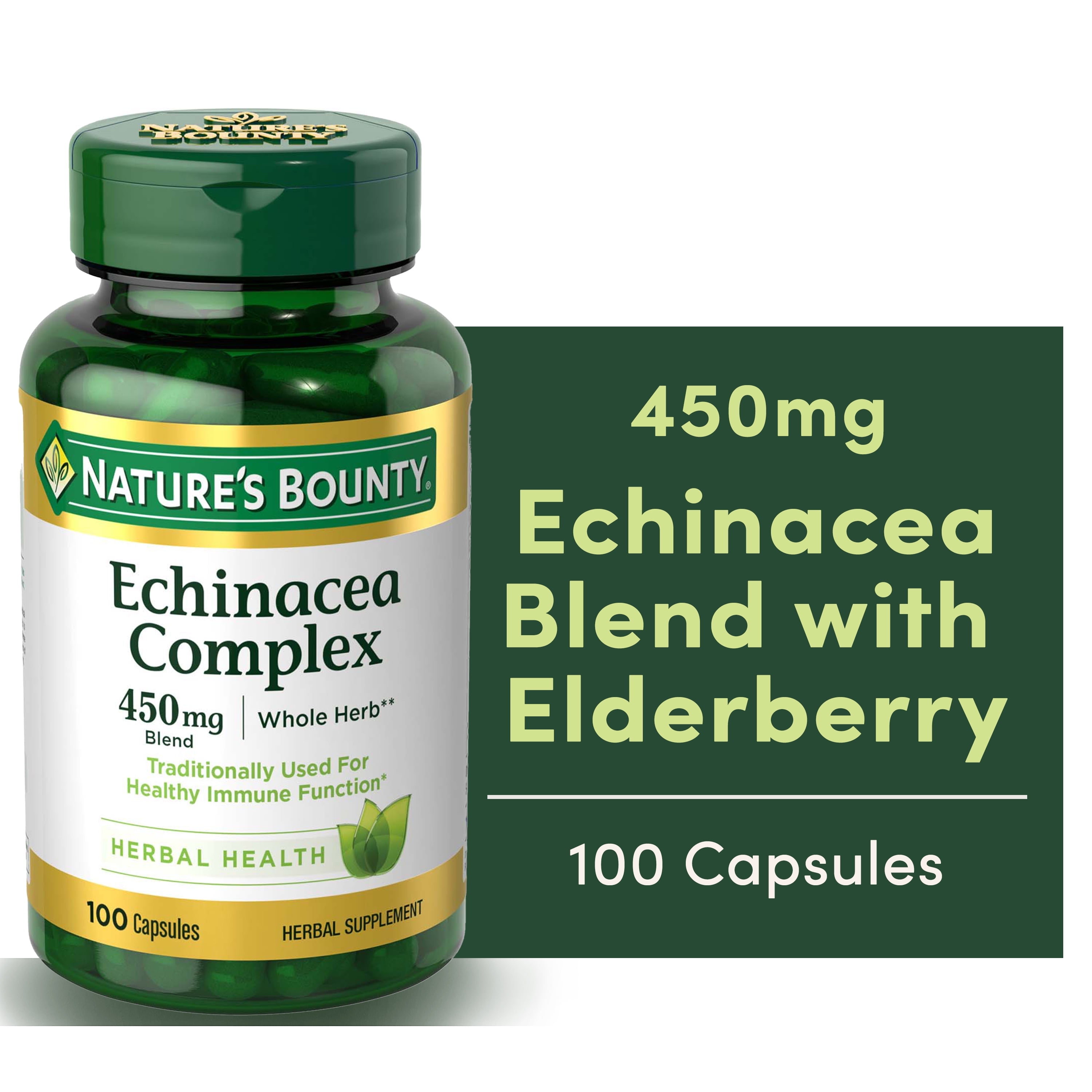 Nature's Bounty Natural Dietary Supplement: Echinacea Complex 450mg ...