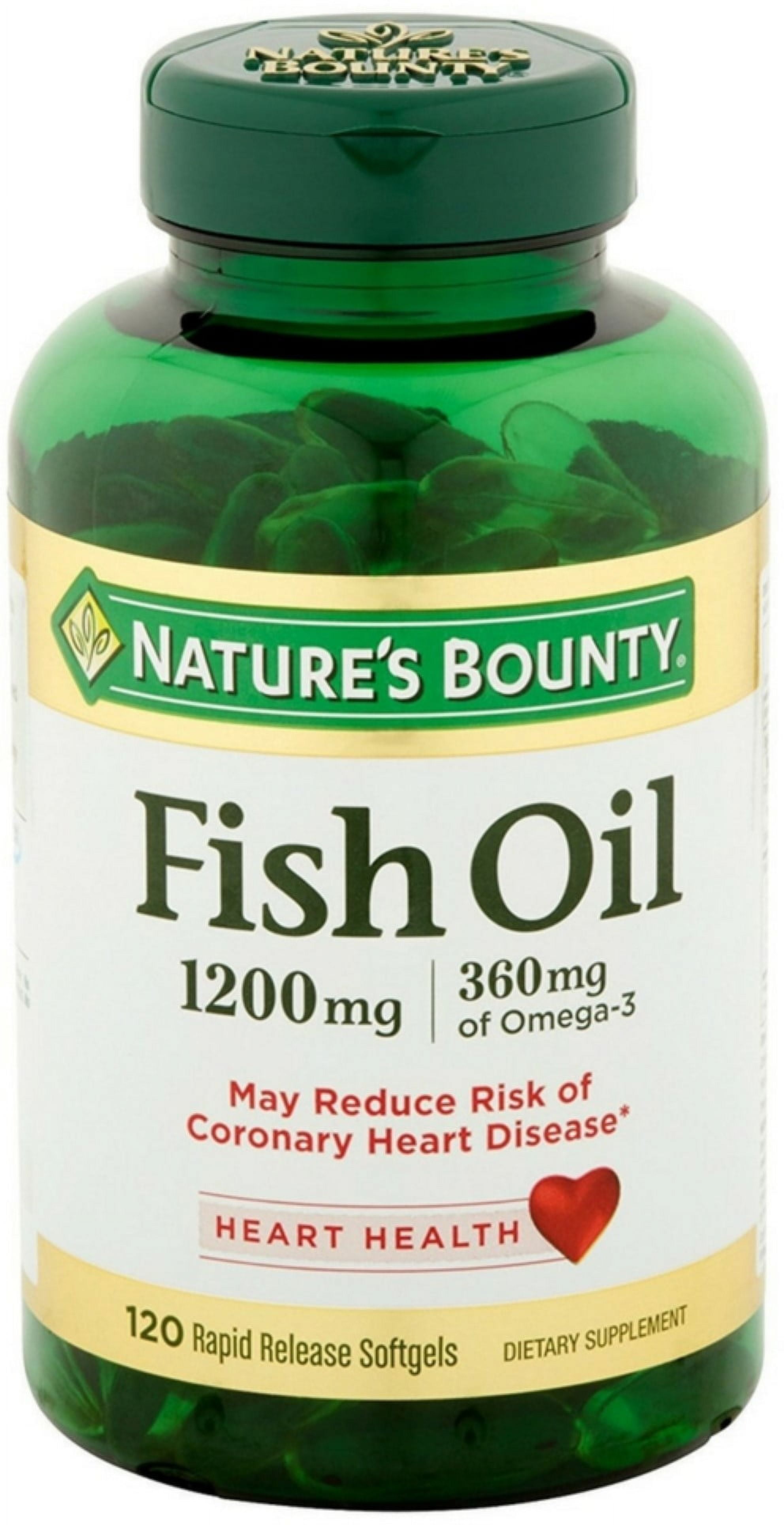 Nature's Bounty Fish Oil 1200 mg Softgels 720 Count (6x120ct) - Walmart.com