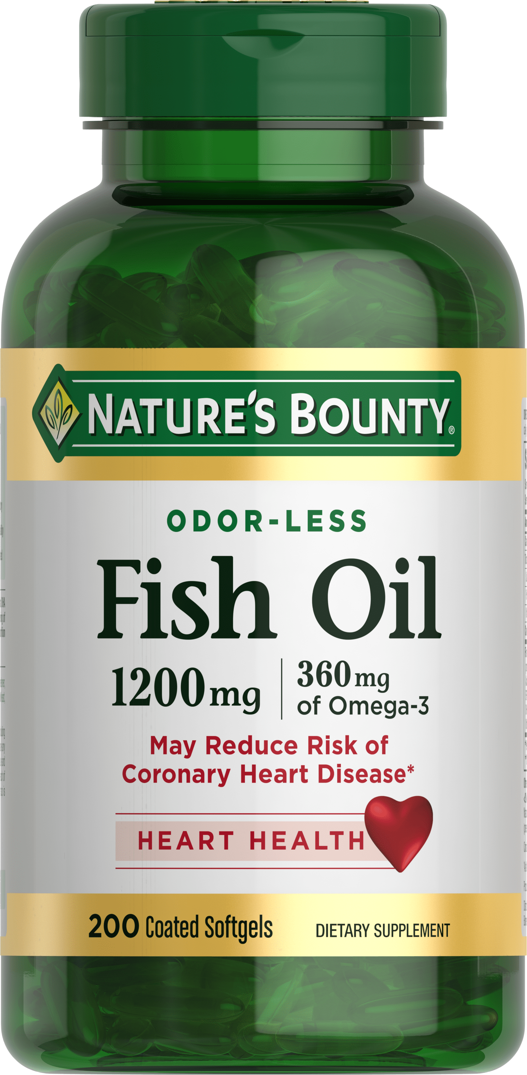 Nature’s Bounty Fish Oil Softgels with Omega 3 Fatty Acids for Heart ...