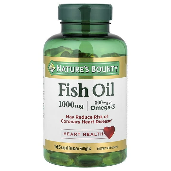 Nature's Bounty Fish Oil, 1000mg, Supports Heart Health, Rapid Release ...